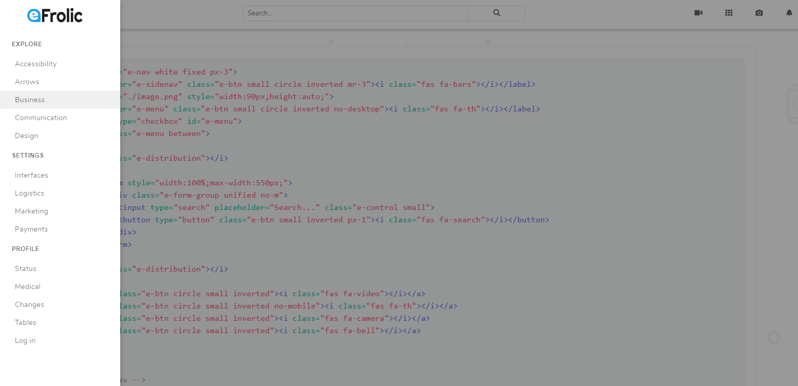 Sidenav Efrolic Css Framework Which Without Using Javascript Is 3238
