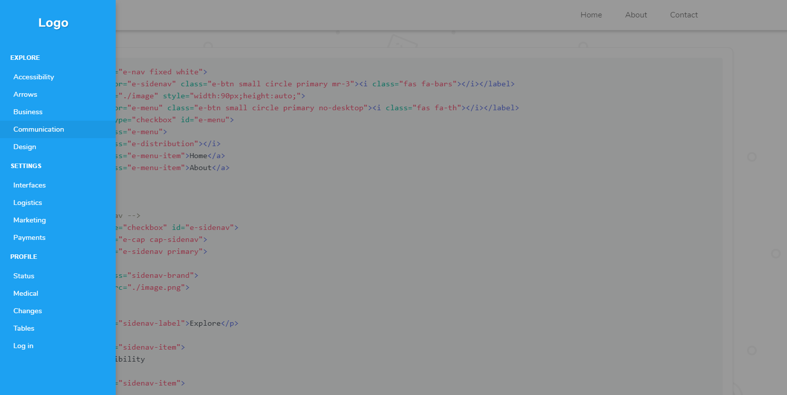 Sidenav Efrolic Css Framework Which Without Using Javascript Is Interactive And Animated