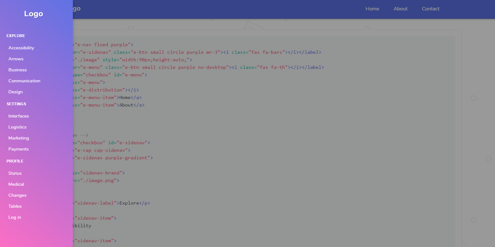 Sidenav Efrolic Css Framework Which Without Using Javascript Is Interactive And Animated